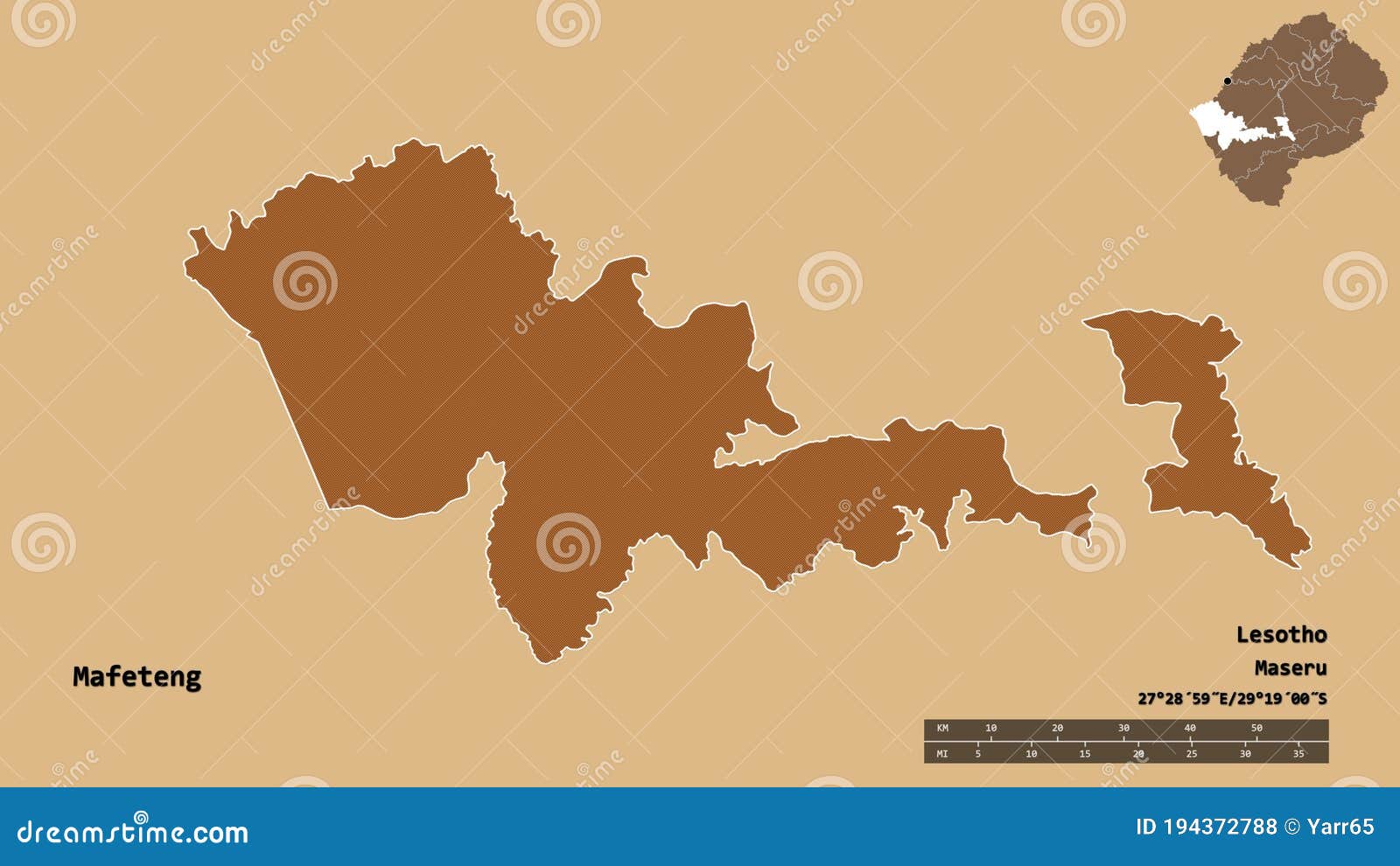 Mafeteng, District of Lesotho, Zoomed. Pattern Stock Illustration ...