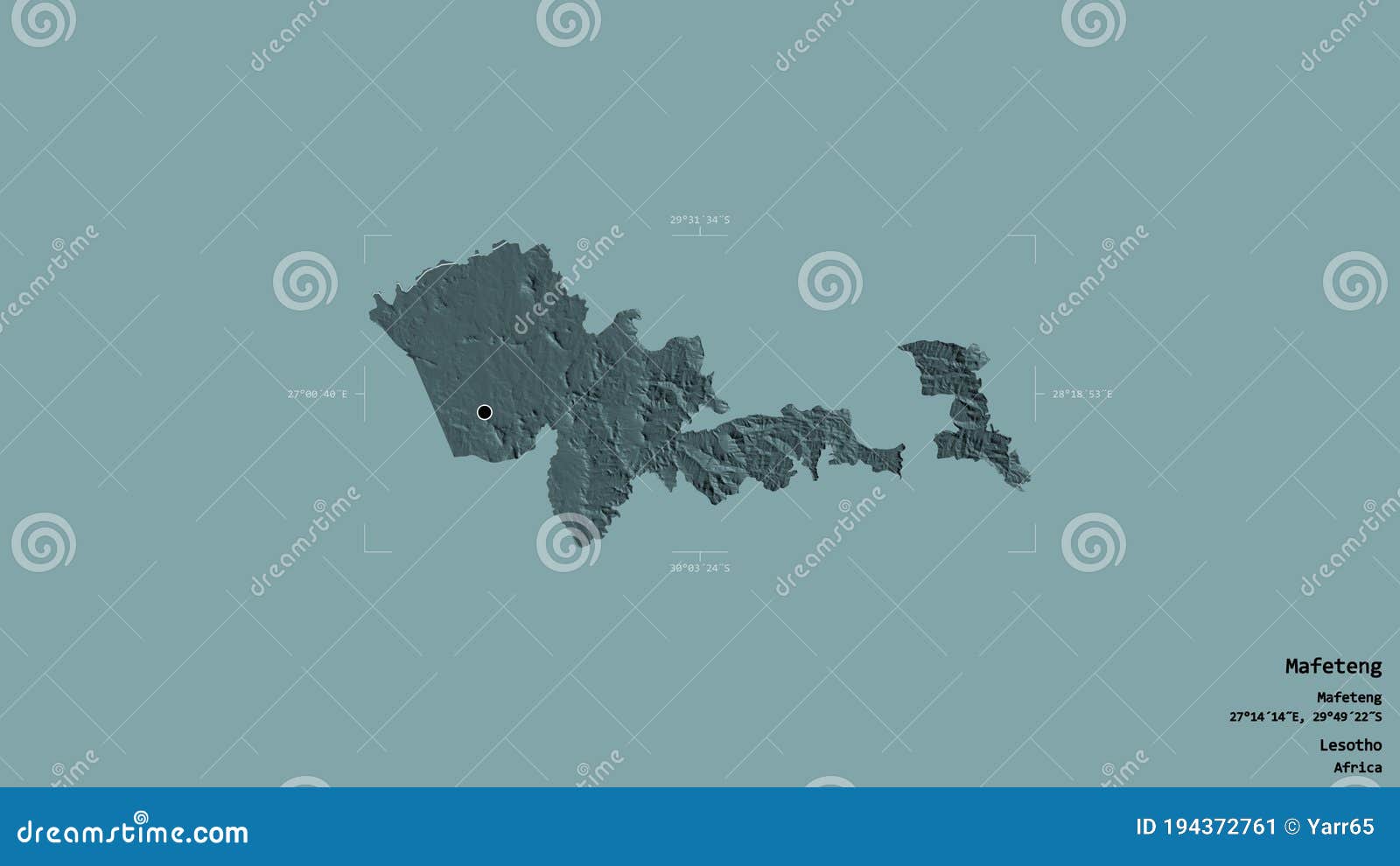 Mafeteng - Lesotho. Bounding Box. Administrative Stock Illustration ...
