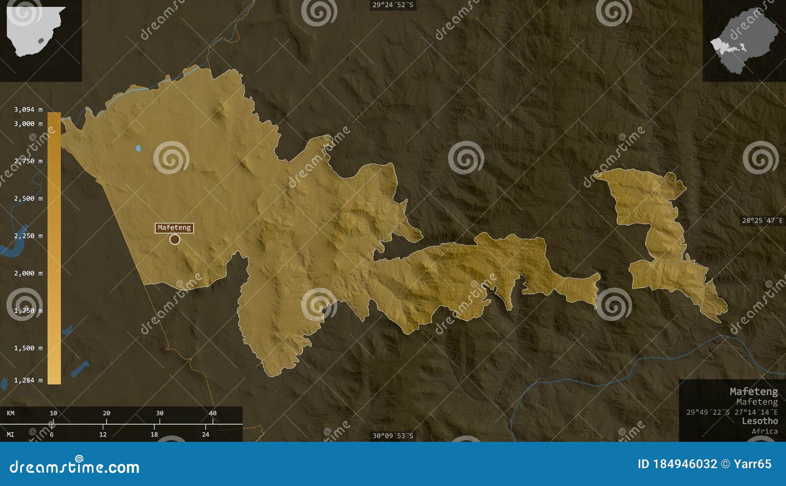 Mafeteng, Lesotho - Composition. Physical Stock Illustration ...