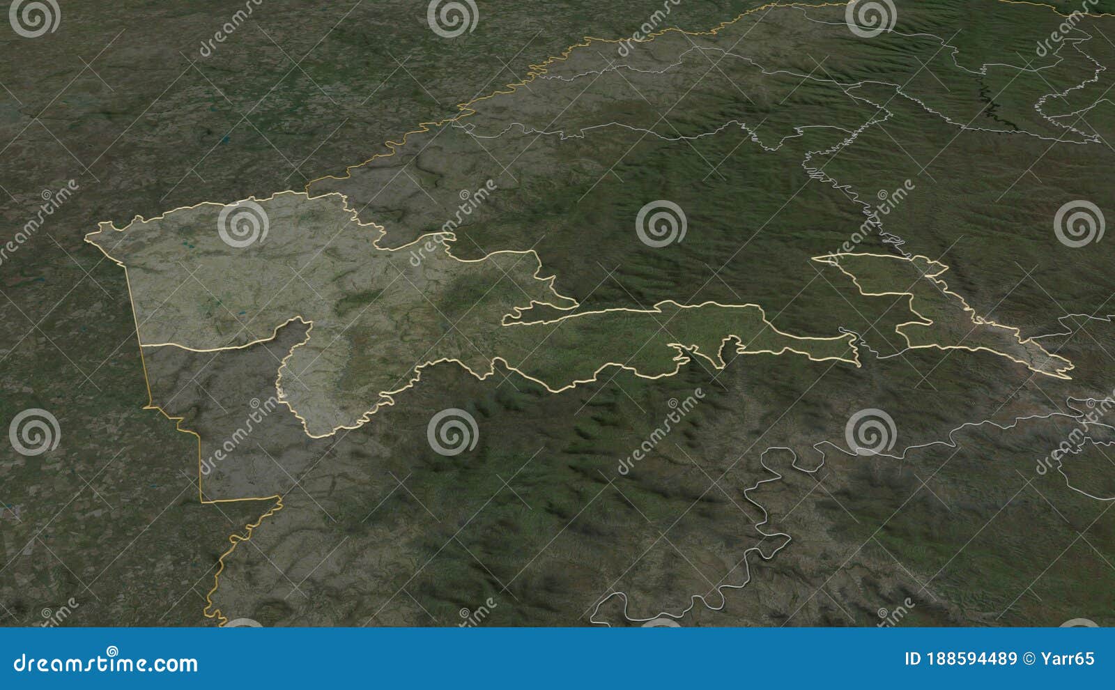 Mafeteng, Lesotho - Outlined. Satellite Stock Illustration ...