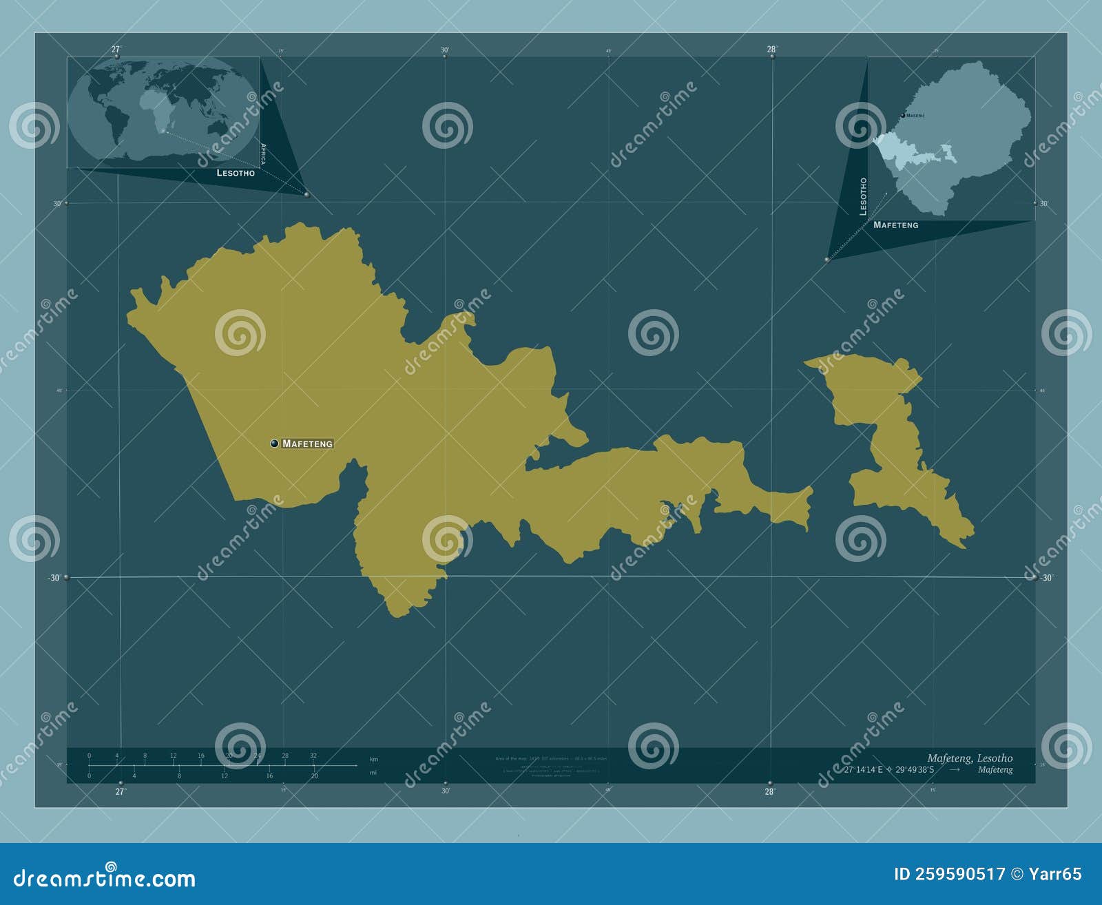 Mafeteng, Lesotho. Solid. Labelled Points of Cities Stock Illustration ...