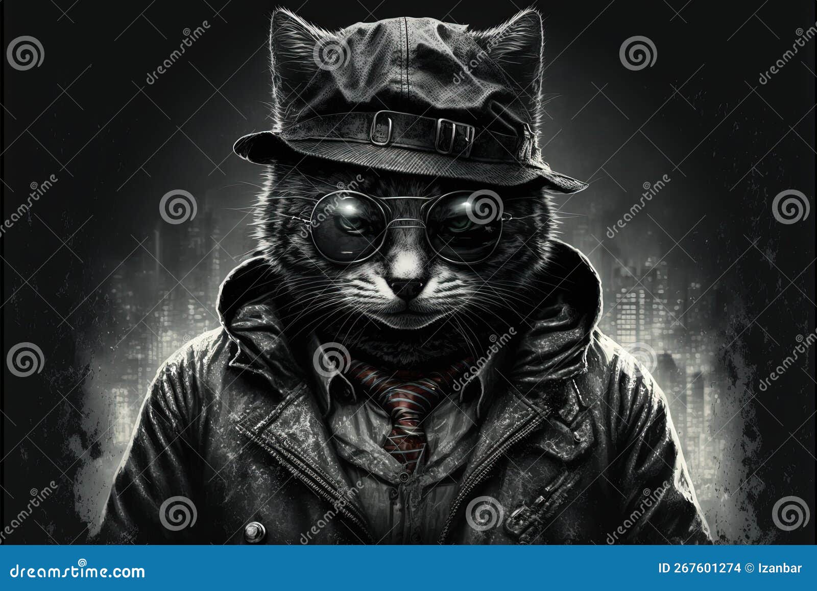 Mafia Boss Cat Portrait Illustration Generative Ai Stock Illustration ...