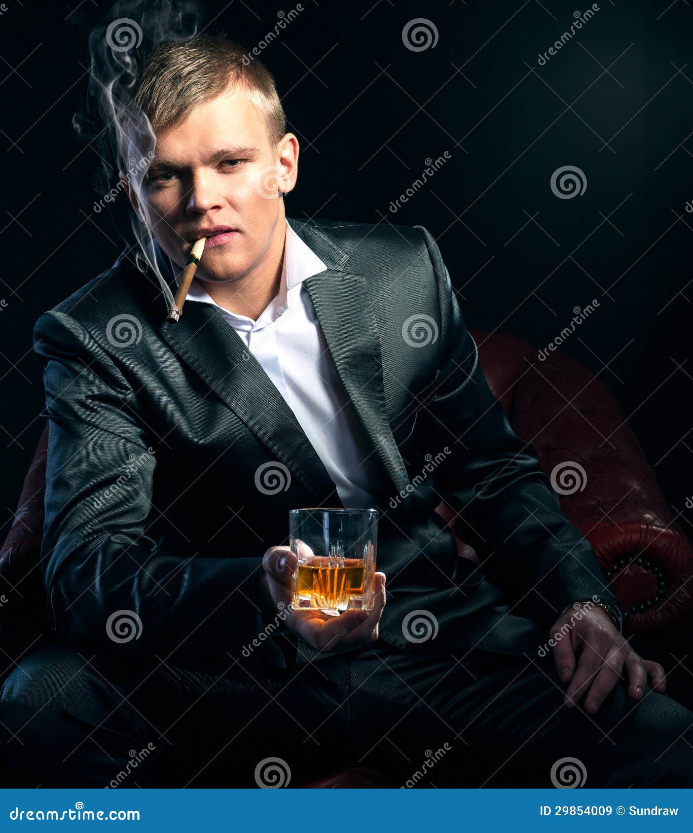 Mafia Boss in the Red Chair Stock Image - Image of contemplation ...