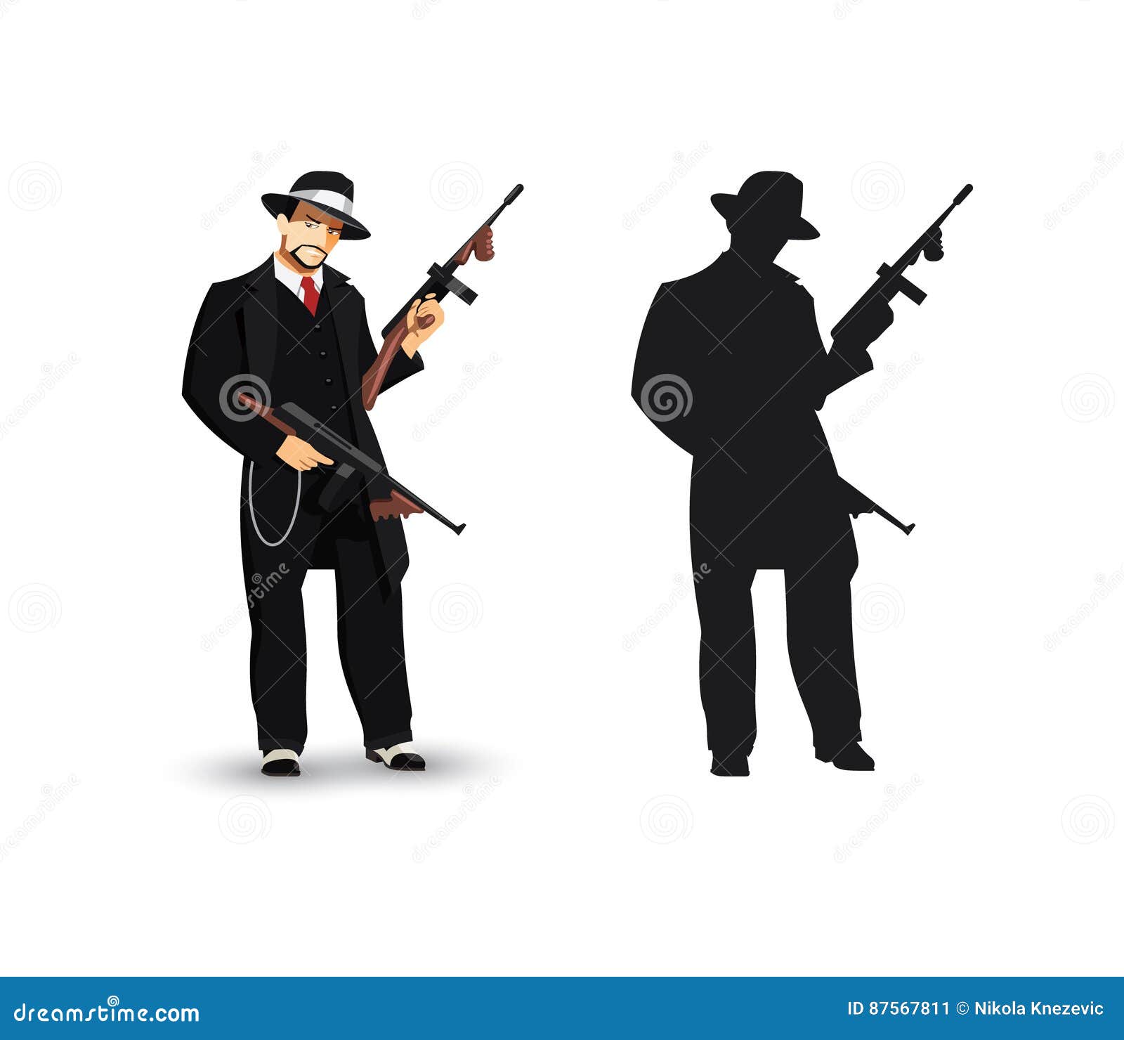 Mafia Gangster stock illustration. Illustration of criminal - 87567811