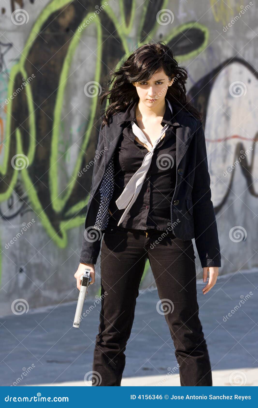 Mafia girl stock photo. Image of serious, killing, modern - 4156346