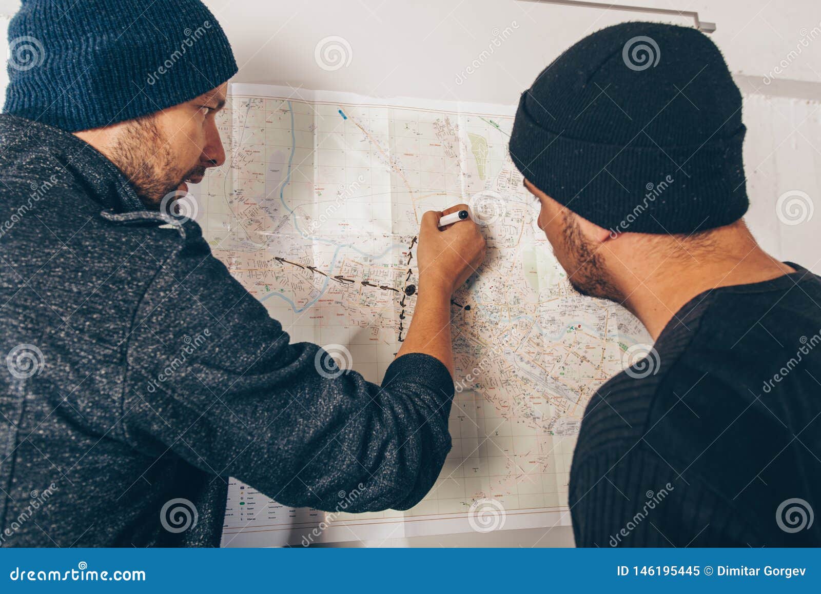 Mafia Guys Planning Robbery on City Map Stock Image - Image of danger ...