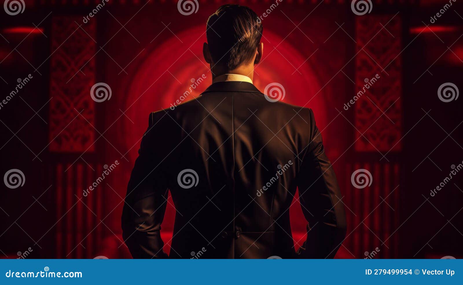 Mafia Hitman In A Suit Back View. Generative AI Royalty-Free Stock ...