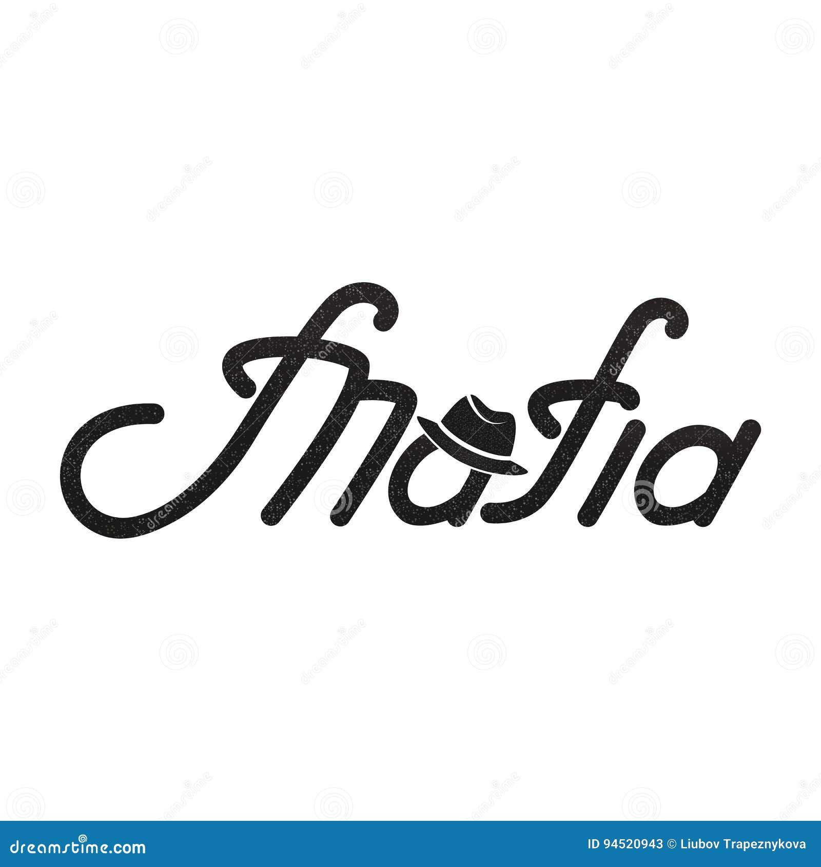 Mafia Lettering. Text with a Texture. Men Hat Stock Illustration ...