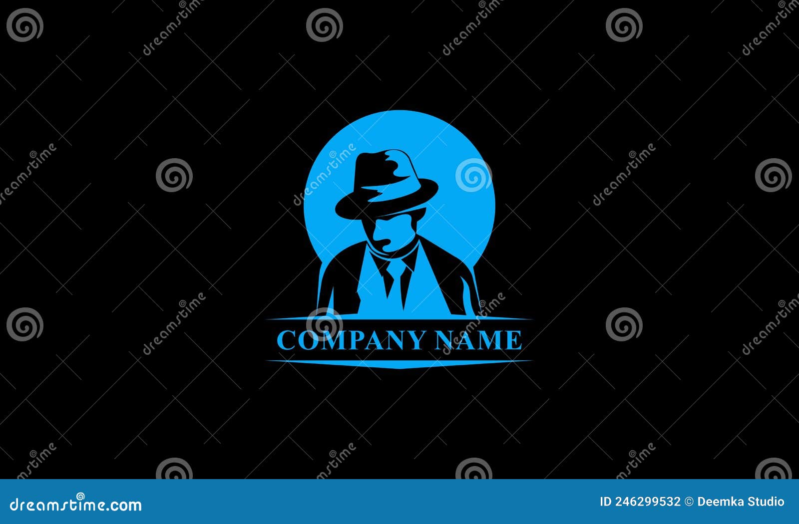 Mafia Logo Emblems with Character Abstract Silhouette Men Head in Hat ...