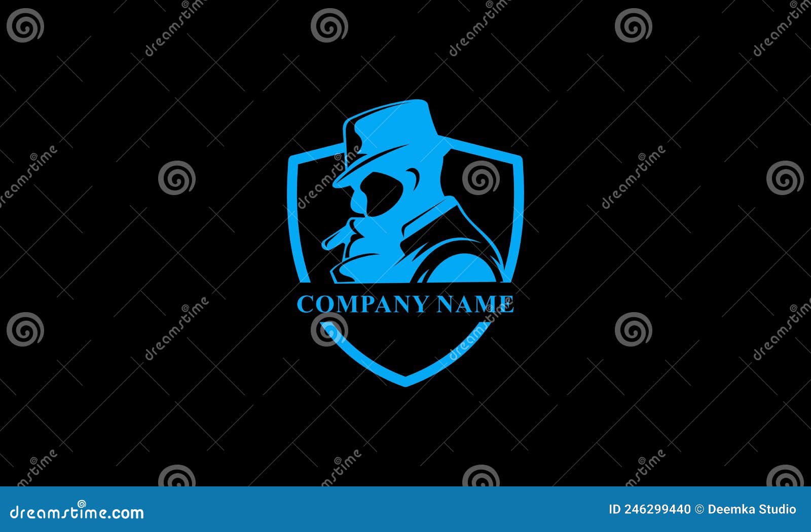 Mafia Logo Emblems with Character Abstract Silhouette Men Head in Hat ...