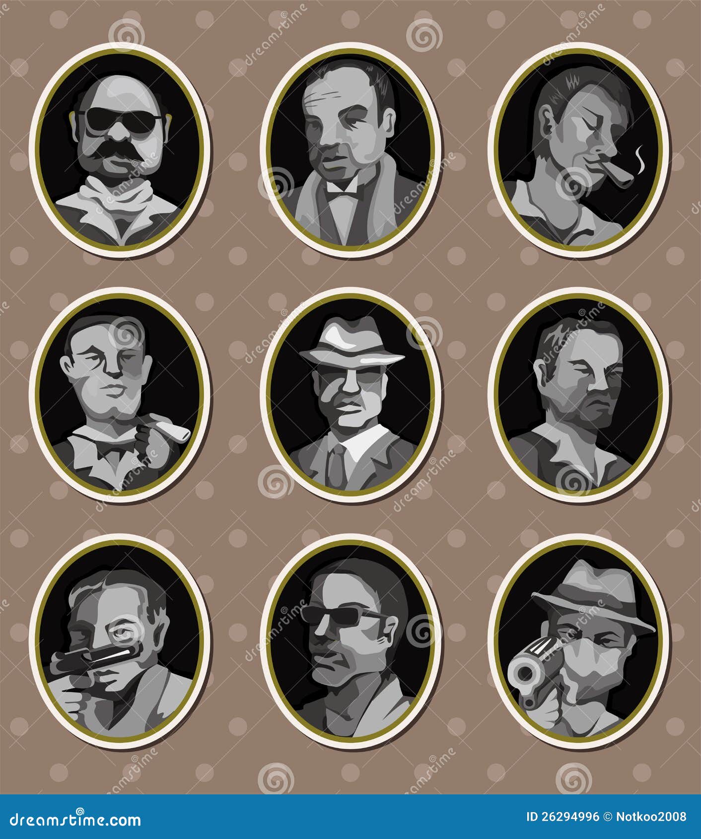 Mafia stickers stock vector. Illustration of adorable - 26294996