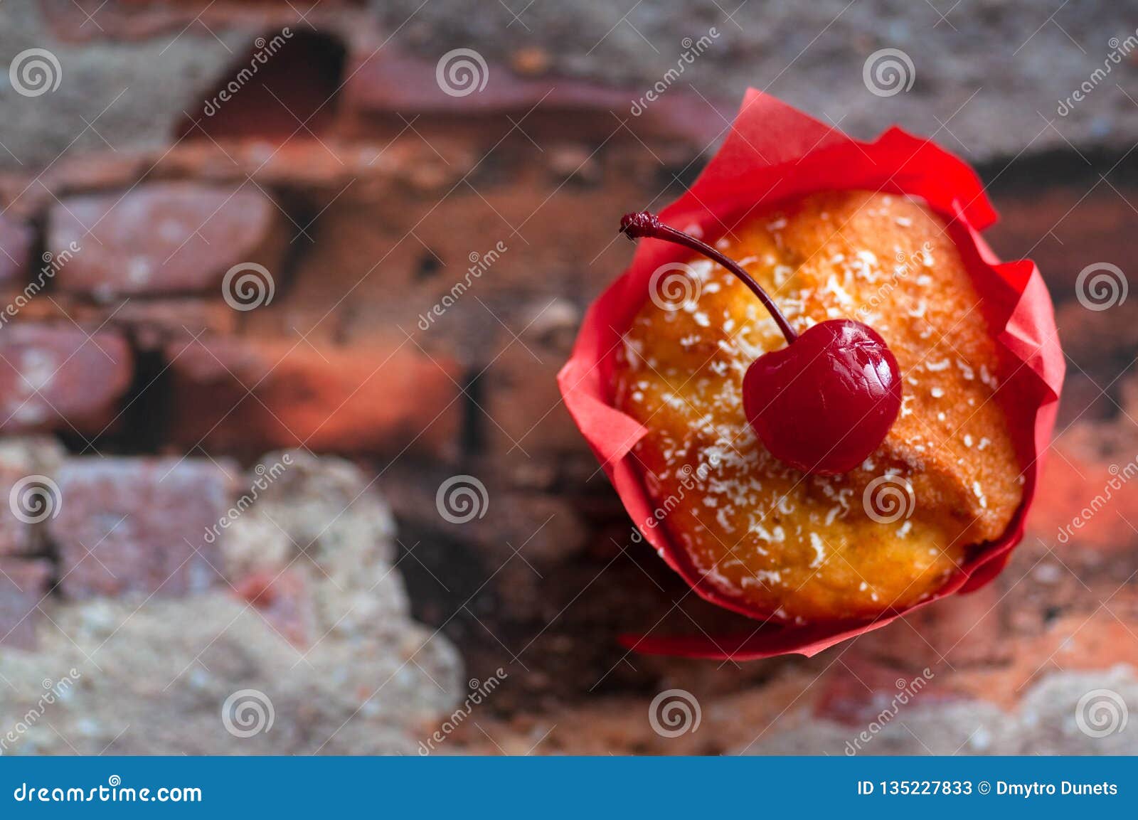 Mafina with Cherries in a Red Wrapper. Stock Image - Image of food ...