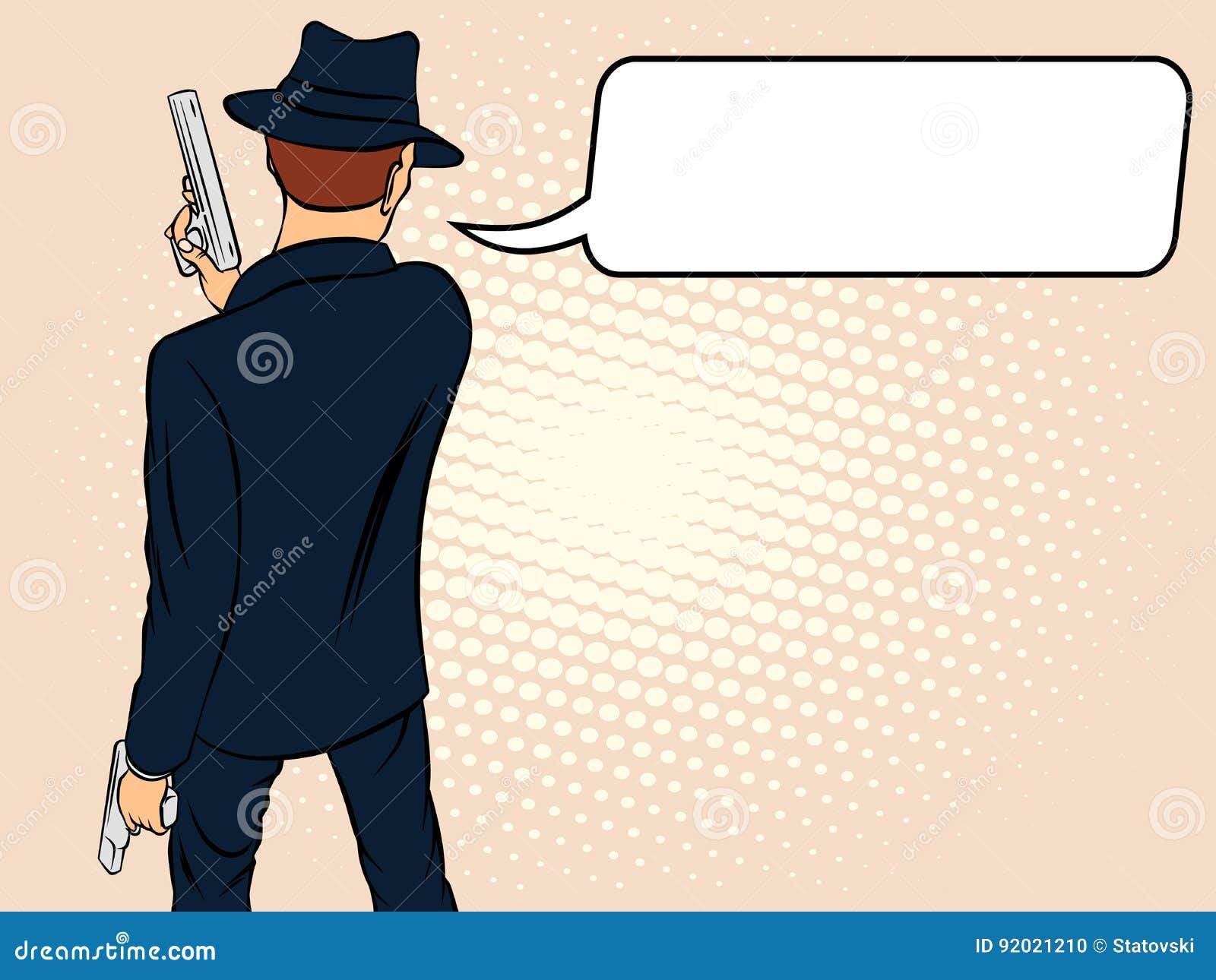 Mafioso With Gun. Pop Art Mafia Boss Cartoon Vector | CartoonDealer.com ...