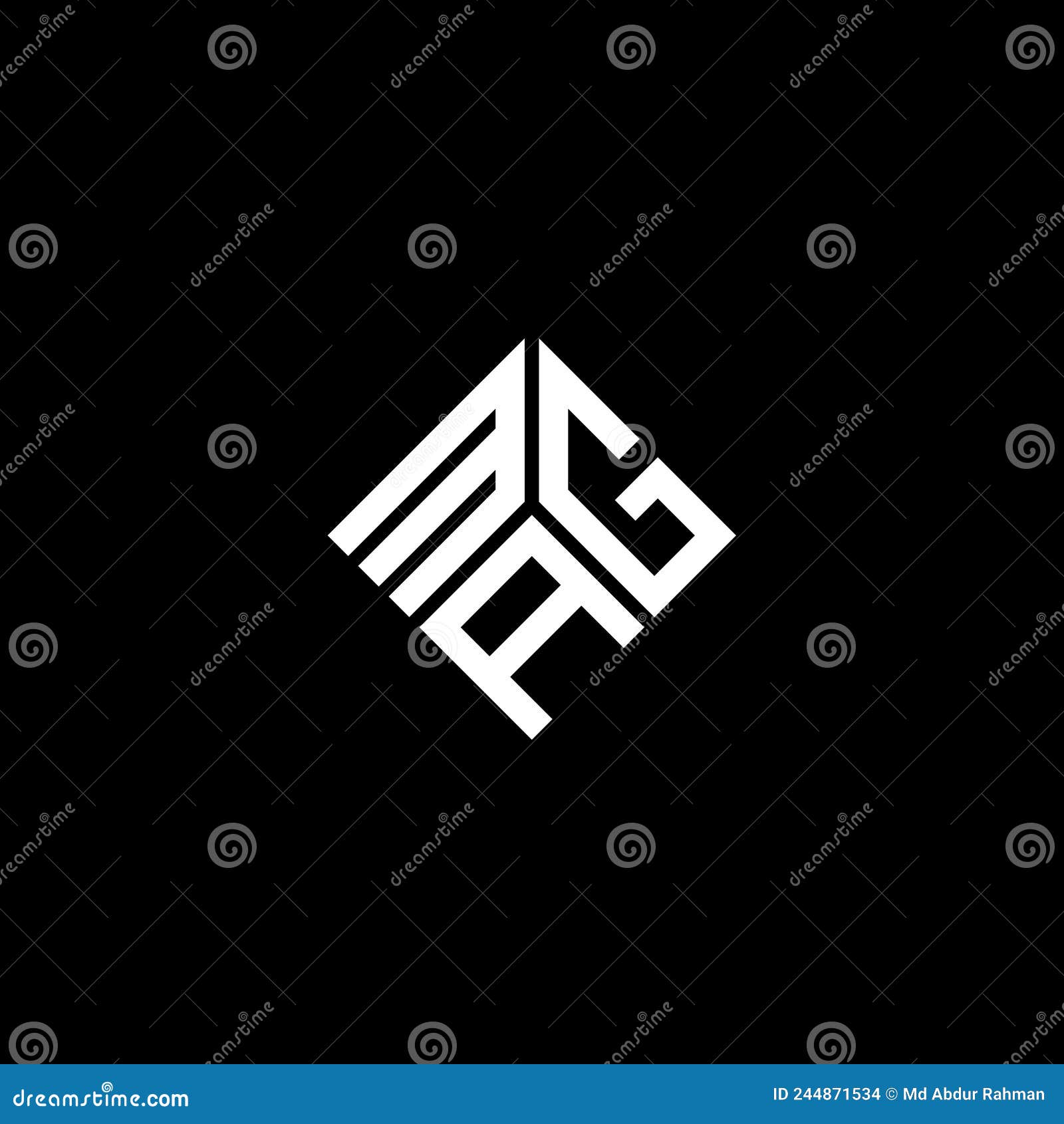 MAG Letter Logo Design on Black Background. MAG Creative Initials ...