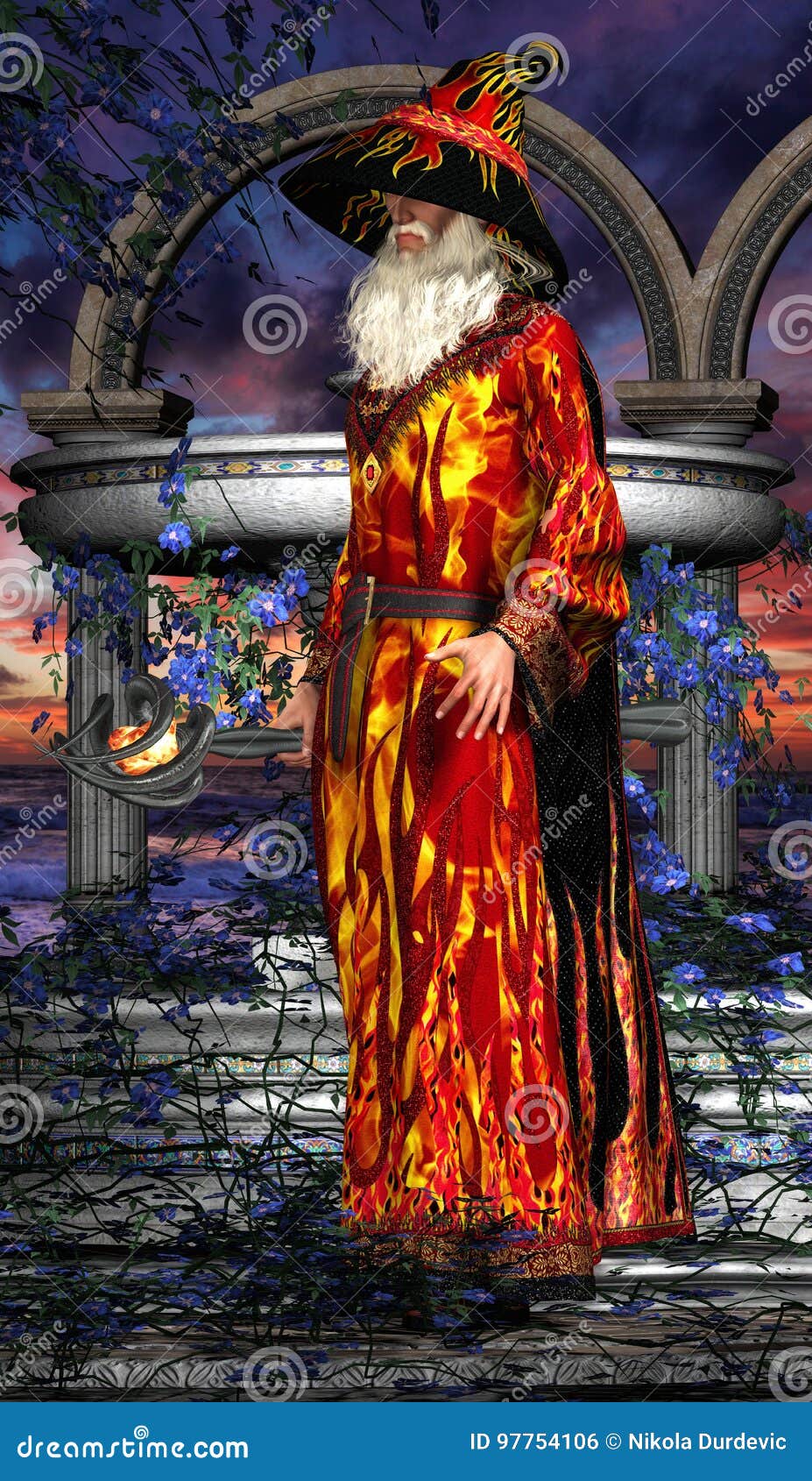 Mag mit magischem Stock 03 stock abbildung. Illustration von dryade ...