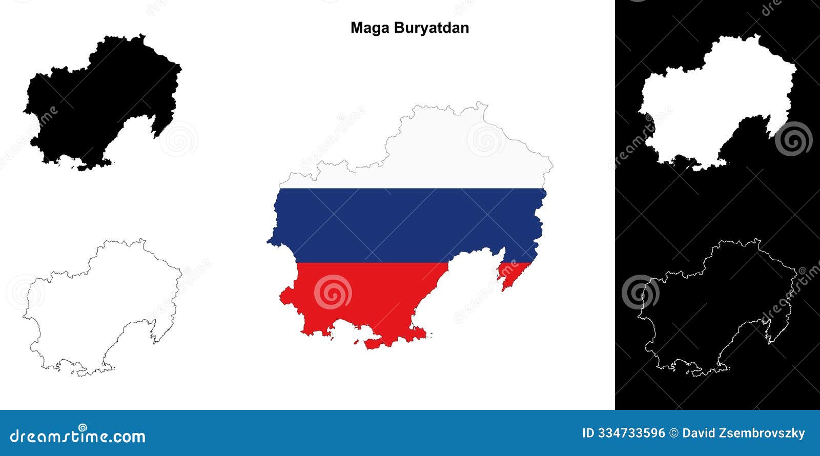 Maga Buryatdan Outline Map Cartoon Vector | CartoonDealer.com #360651309