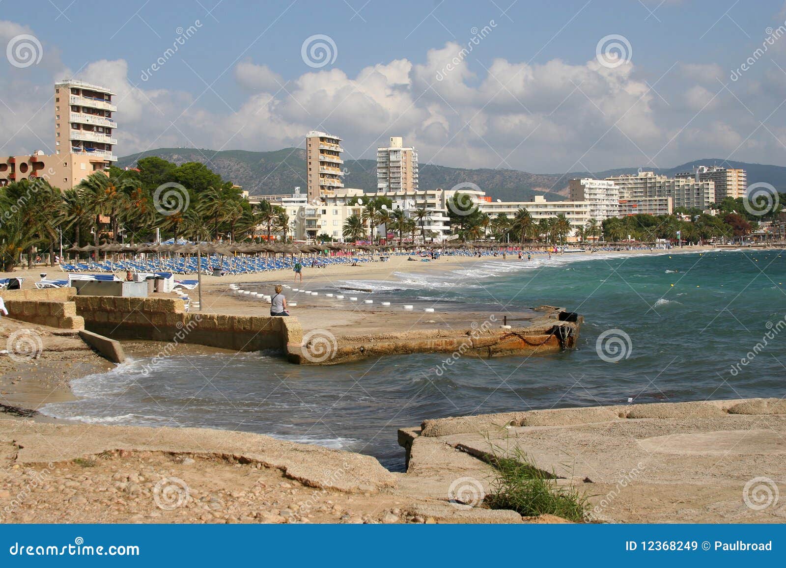 Magalluf beach. stock image. Image of mediterranean, hotel - 12368249