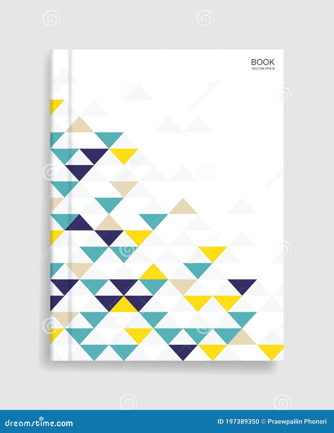 Magazine Book Template Background with Cover of Colorful Geometric ...