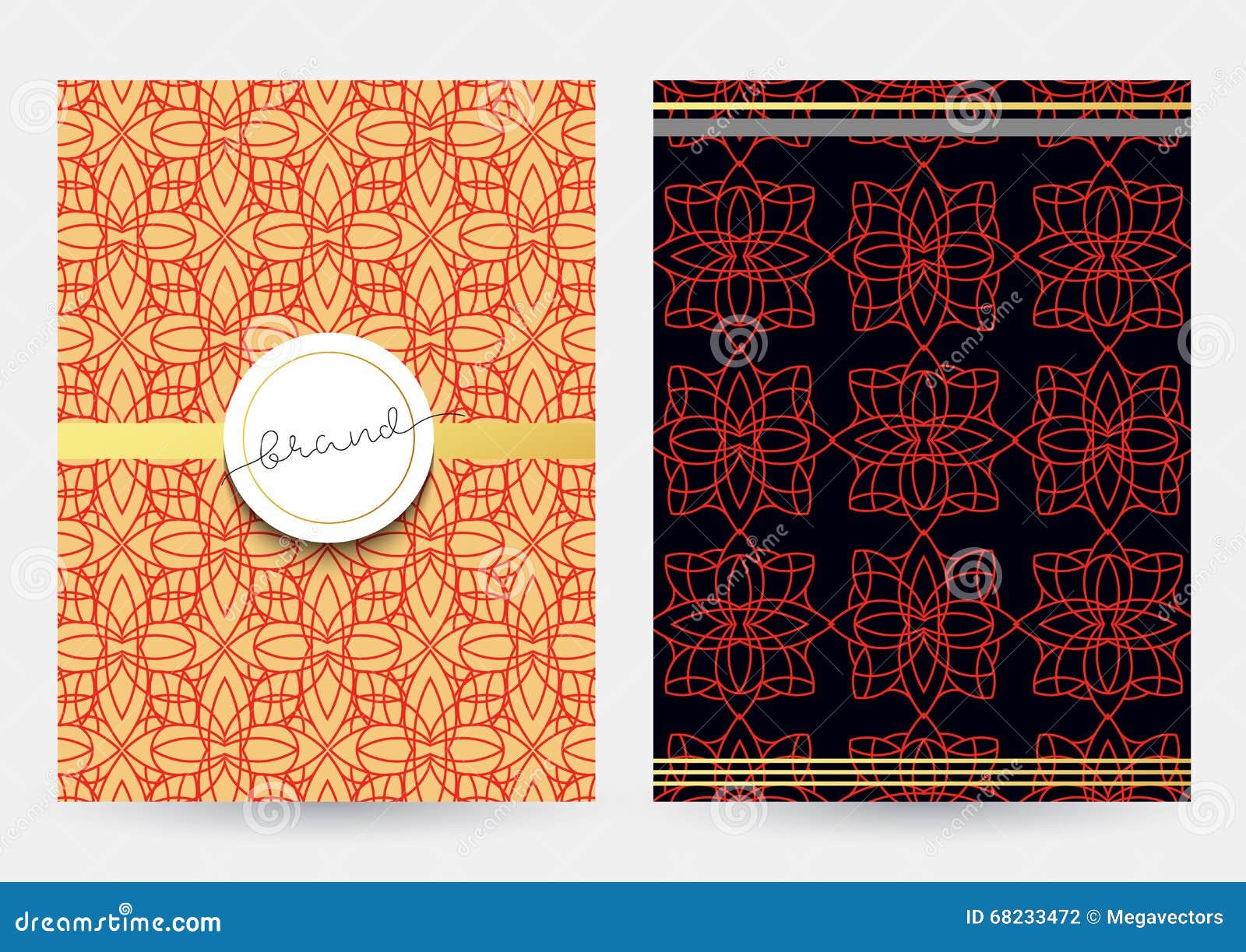 Magazine Cover with Geometric Patterns. Cover Page Template . Stock ...