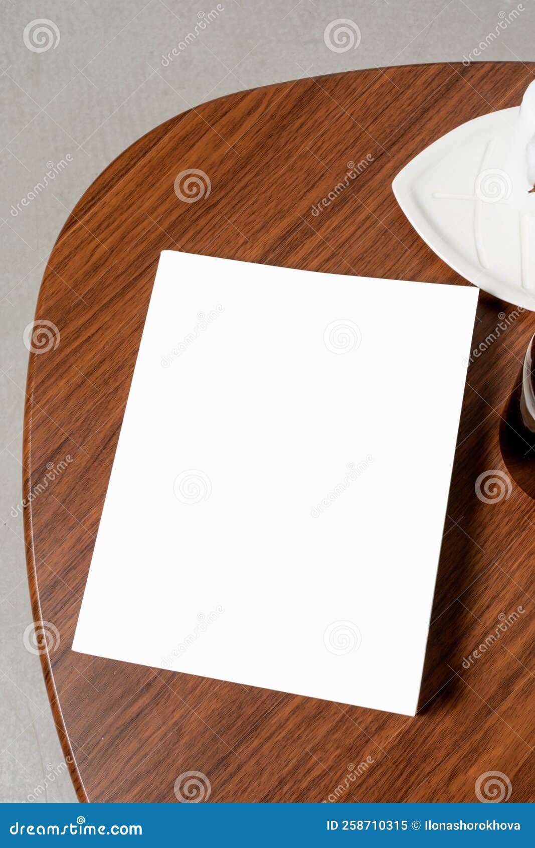 Magazine Cover Mockup, Magazine on Coffee Table Top View Stock Image ...