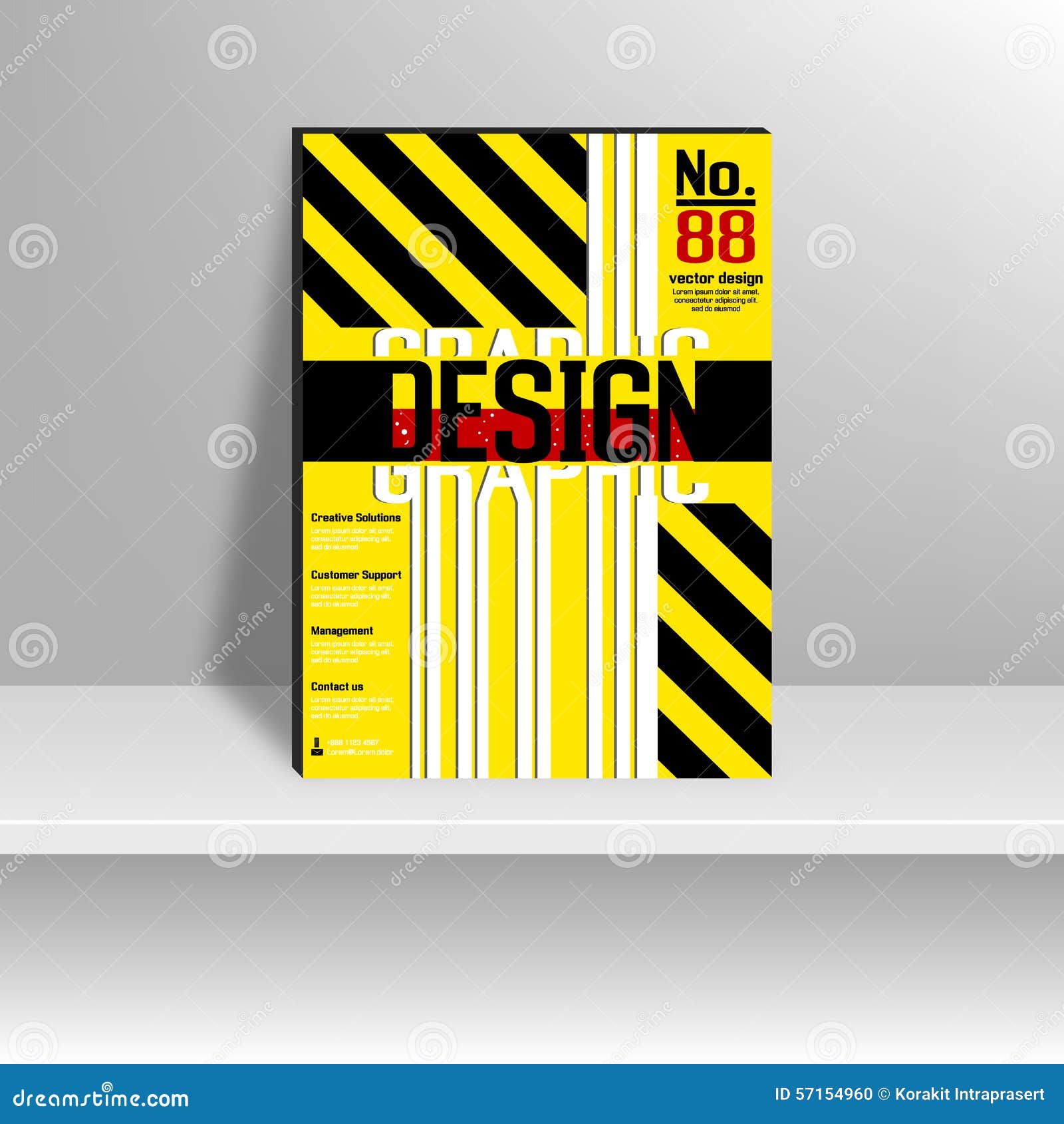 Magazine Cover Template Black Yellow Stock Vector - Illustration of ...