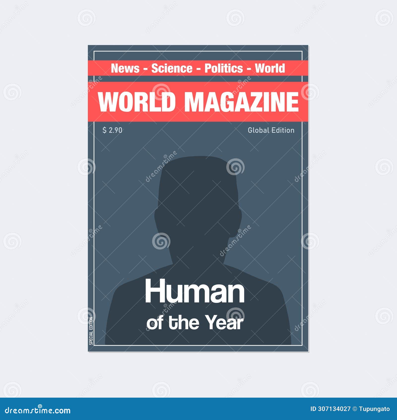 Magazine cover template stock vector. Illustration of year - 307134027