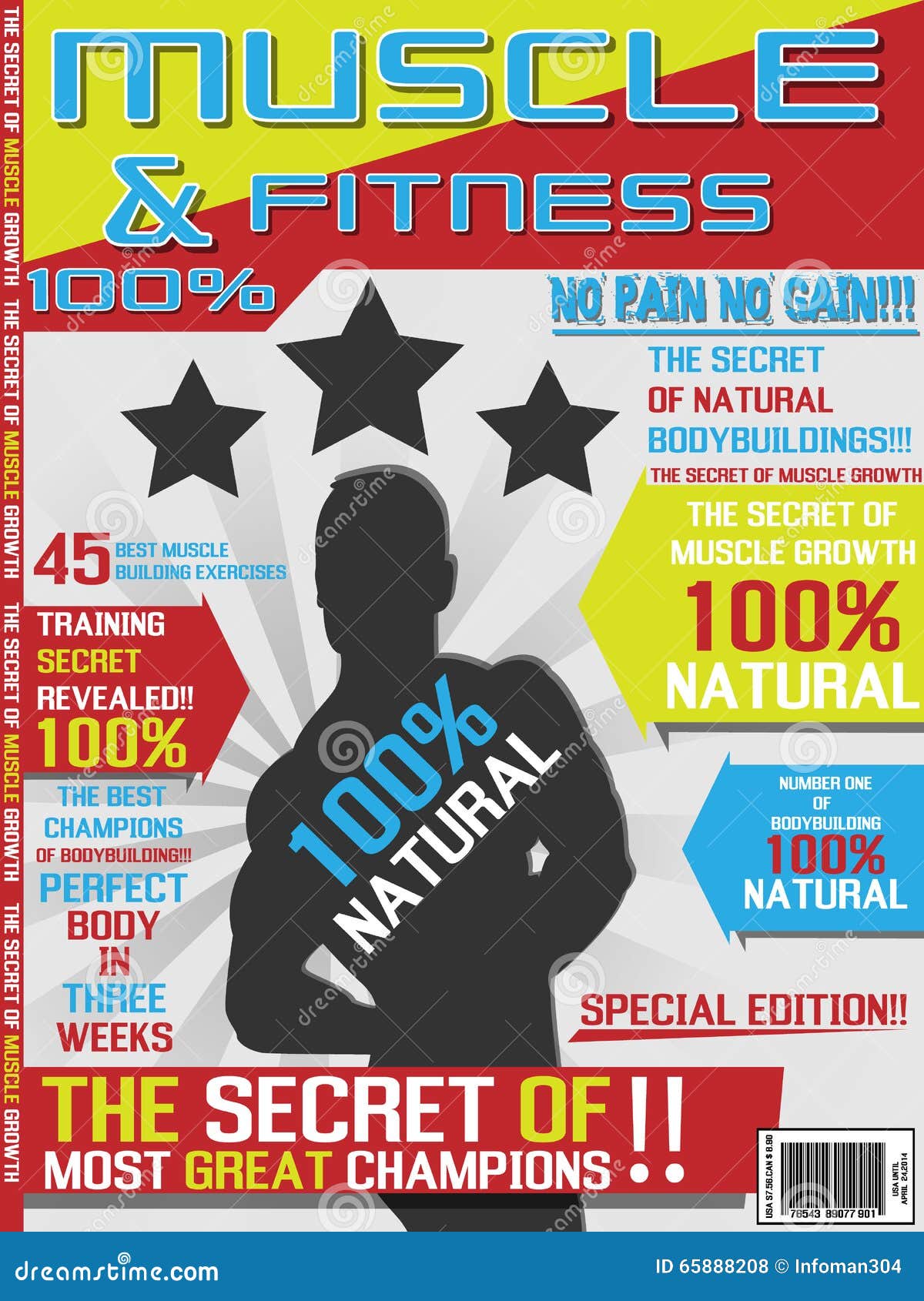 MAGAZINE COVER TEMPLATE BODYBUILDING Stock Vector - Illustration of ...