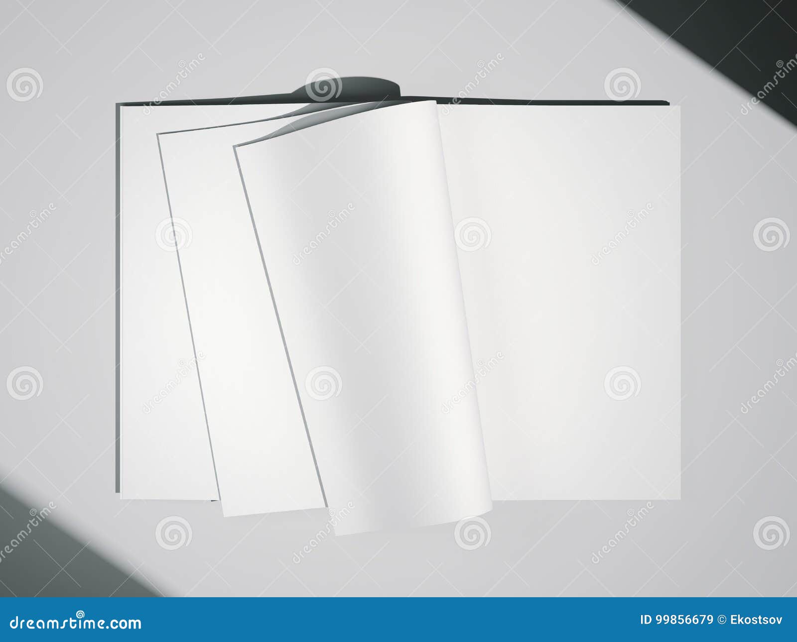 Magazine with Empty White Papers. 3d Rendering Stock Illustration ...