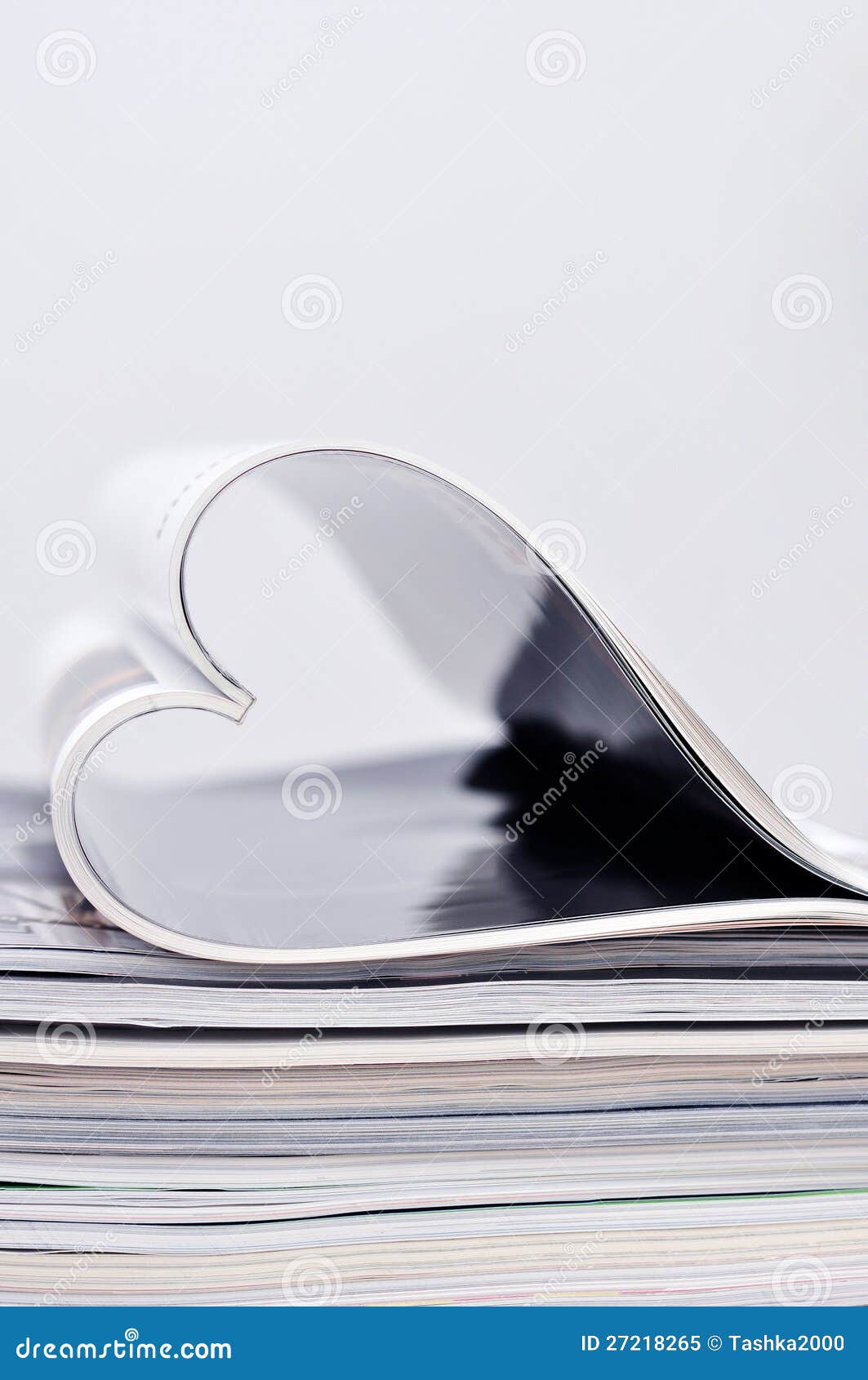 Magazine Folded into a Heart Shape Stock Image - Image of background ...