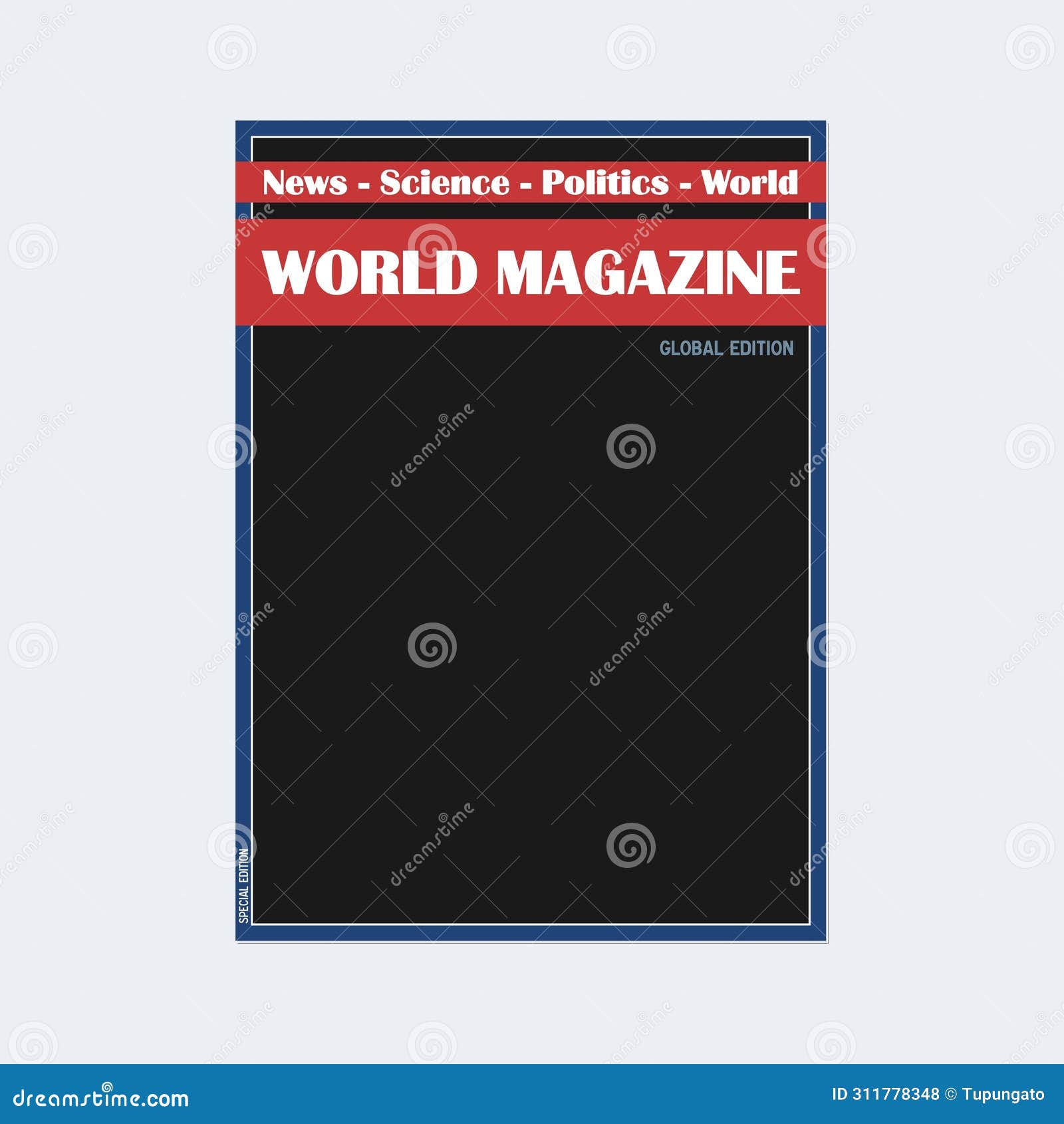 Magazine Front Cover Blank Template Stock Vector - Illustration of ...