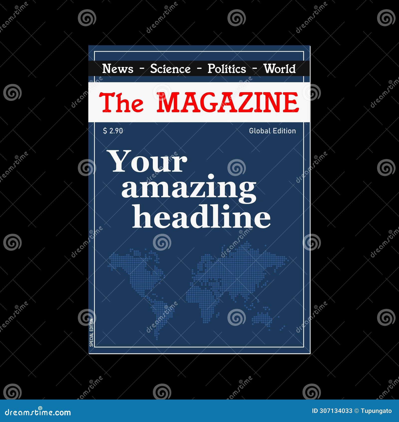 Magazine Front Cover Headline Template Stock Vector - Illustration of ...