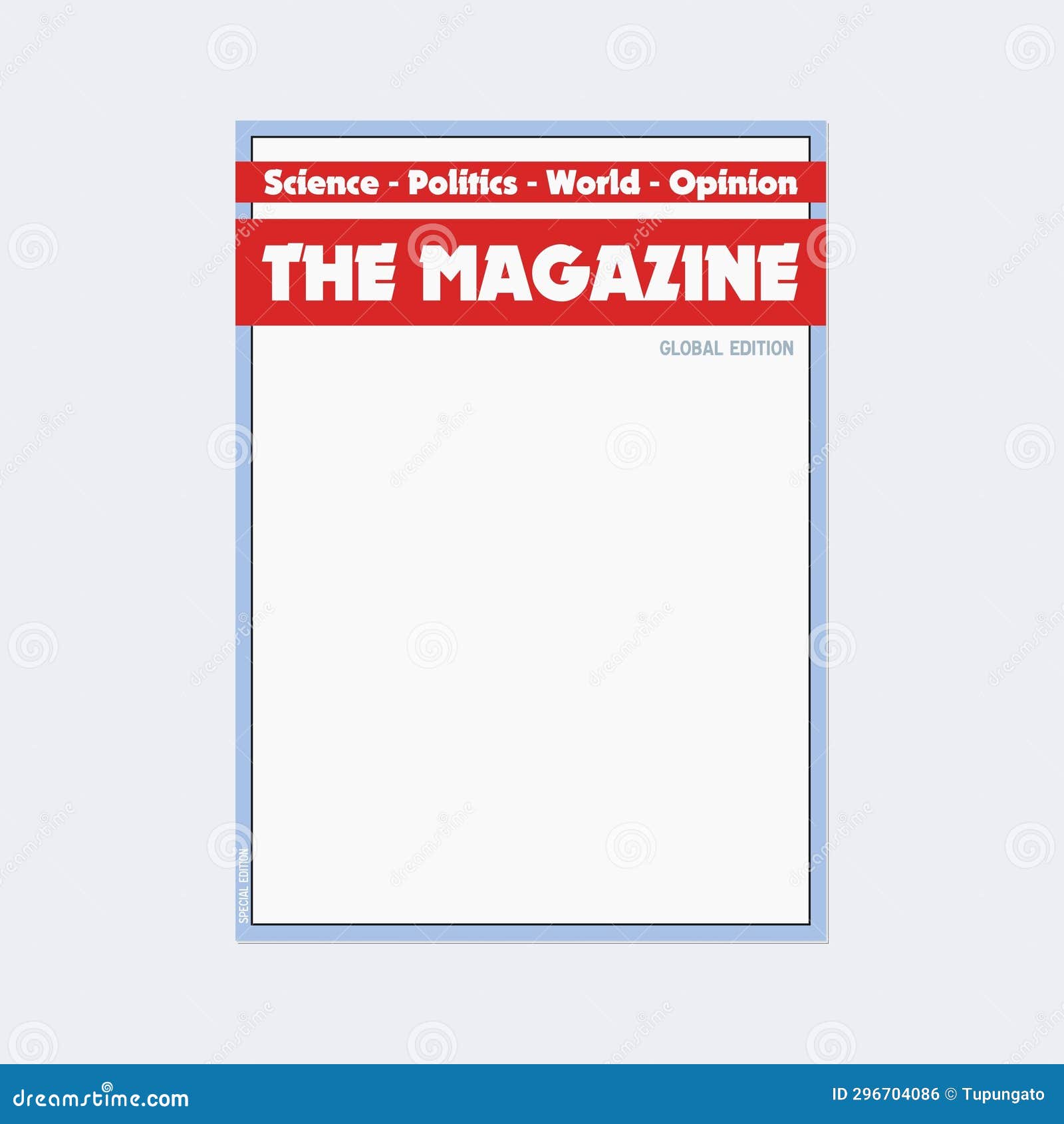 Magazine Front Cover Mockup Template Stock Vector - Illustration of ...