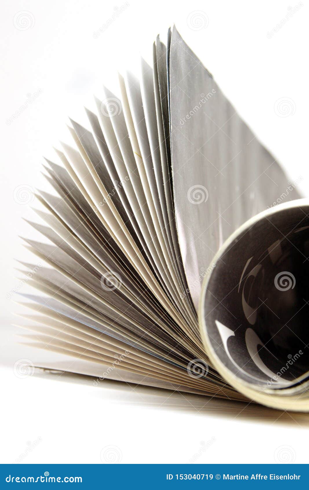 Half-opened Magazine Close-up on White Background Stock Image - Image ...