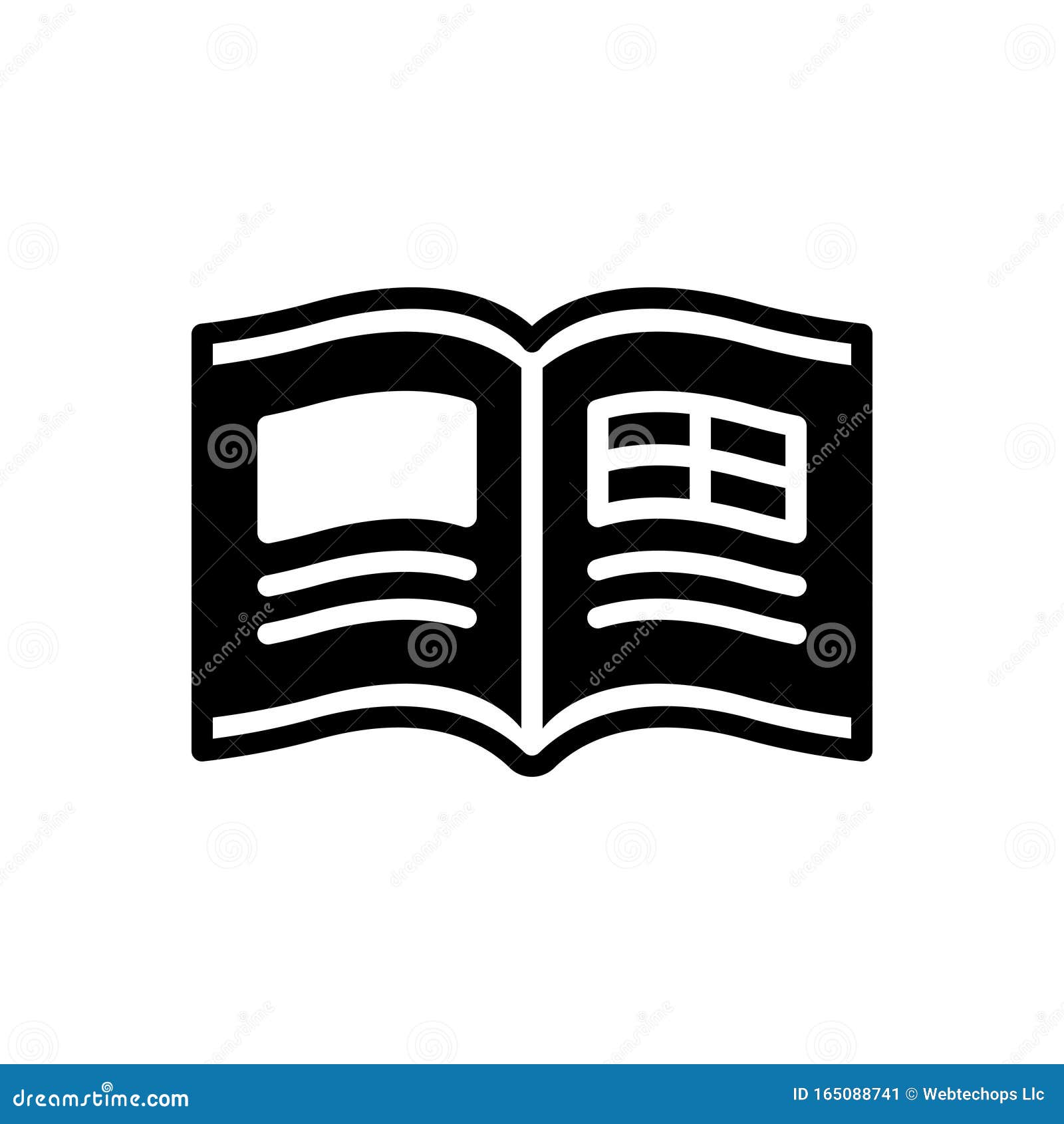 Black Solid Icon for Magazine, Booklet and Reading Stock Vector ...