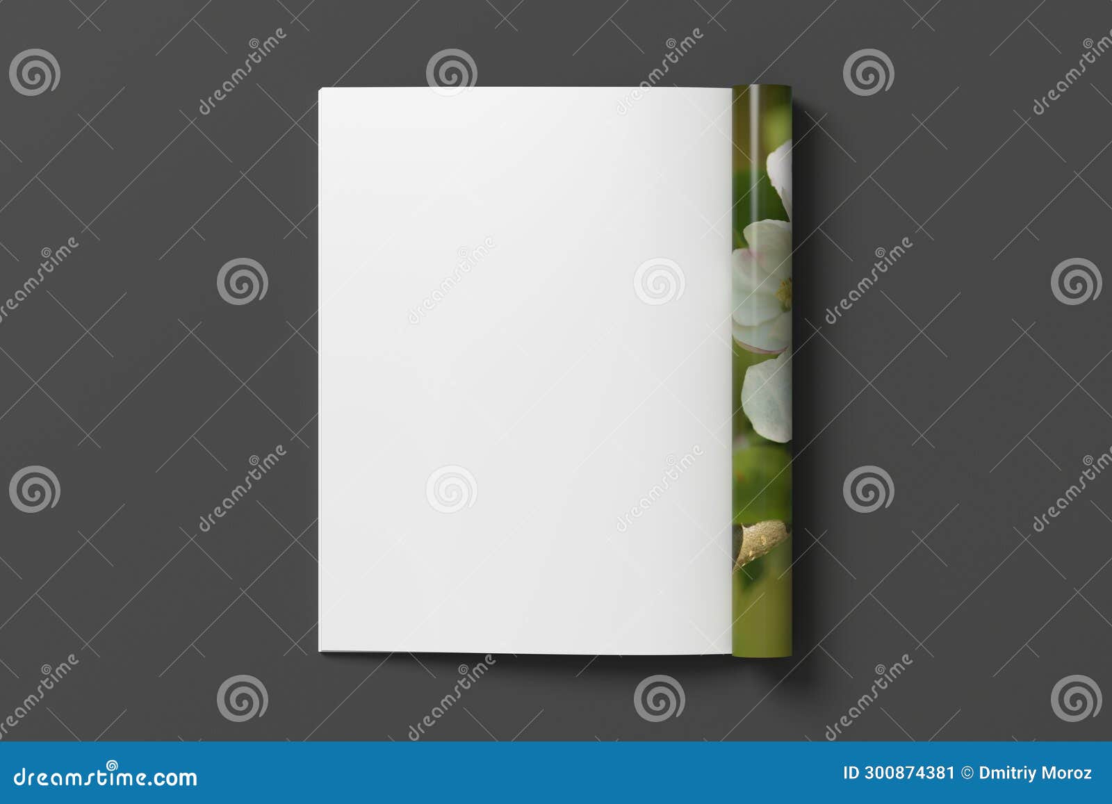 Magazine Left-hand Page Mockup on Black Background Stock Illustration ...