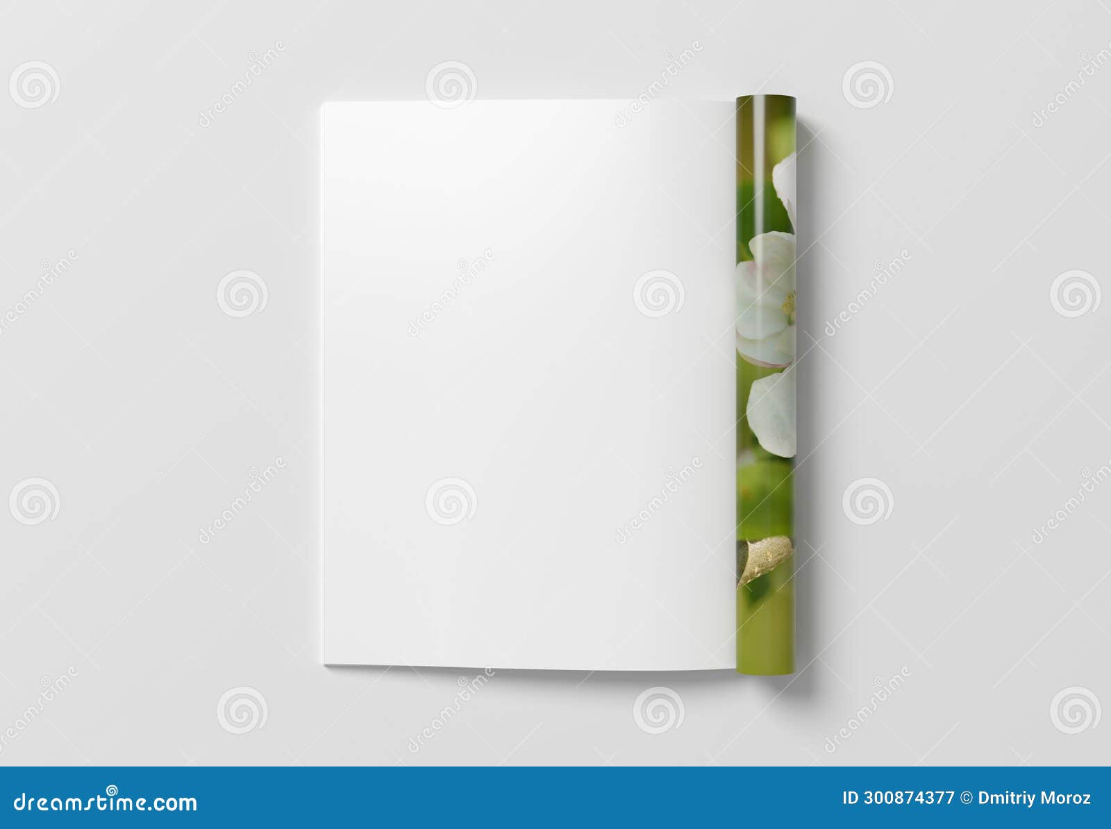 Magazine Left-hand Page Mockup on White Background Stock Illustration ...