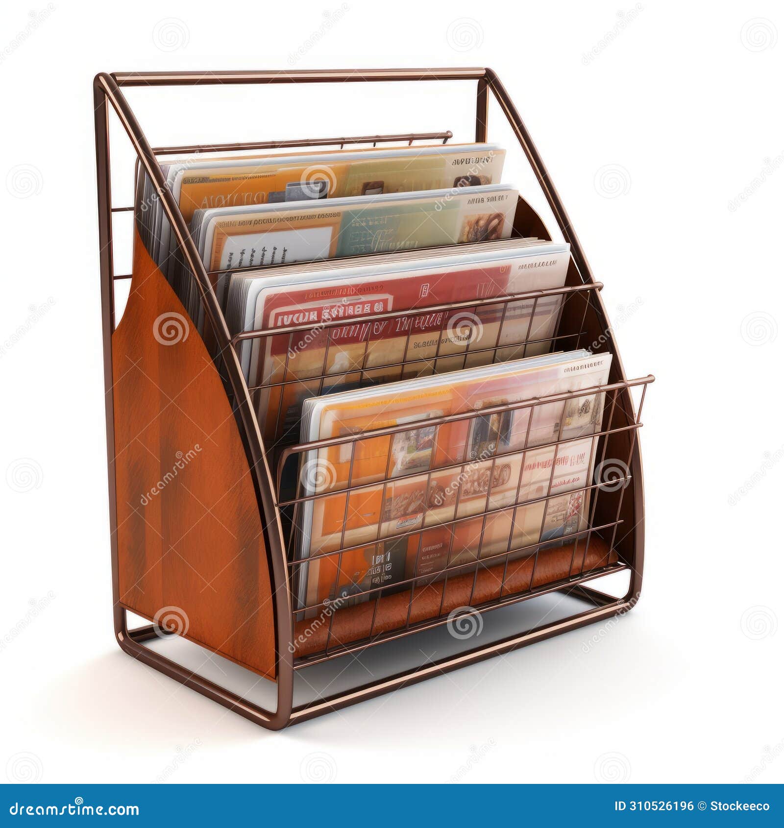 High Resolution Magazine Rack Isolated on White Background Stock ...