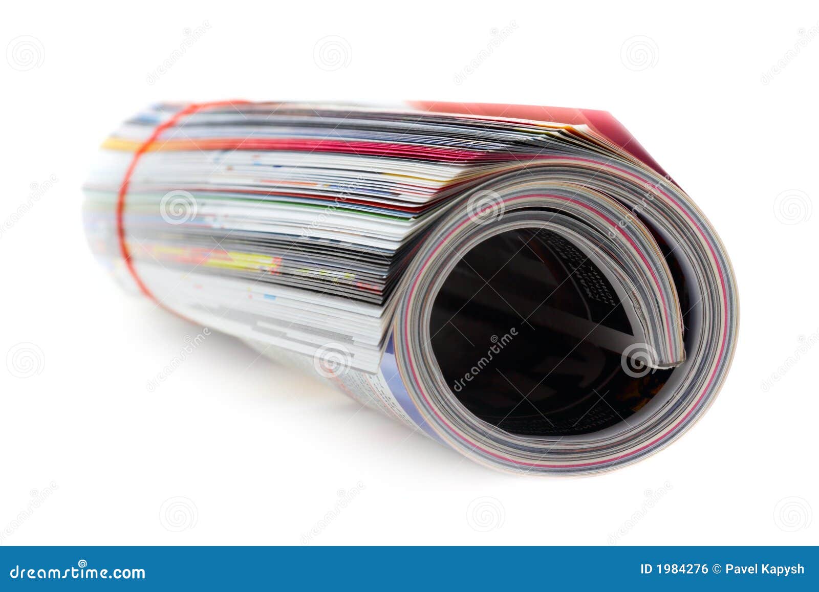 Magazine Roll (isolated on White) Stock Photo - Image of design ...