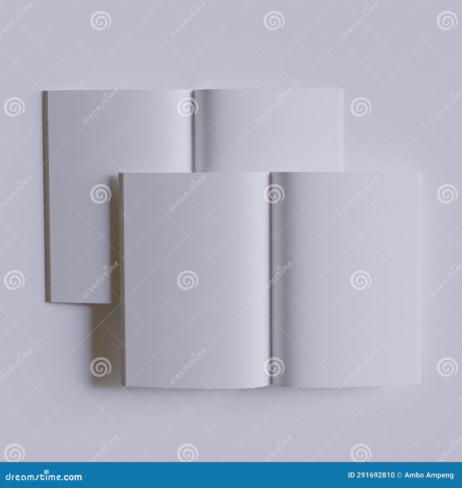 A4 Magazine White Color Rendering 3D Stock Photo - Image of open ...