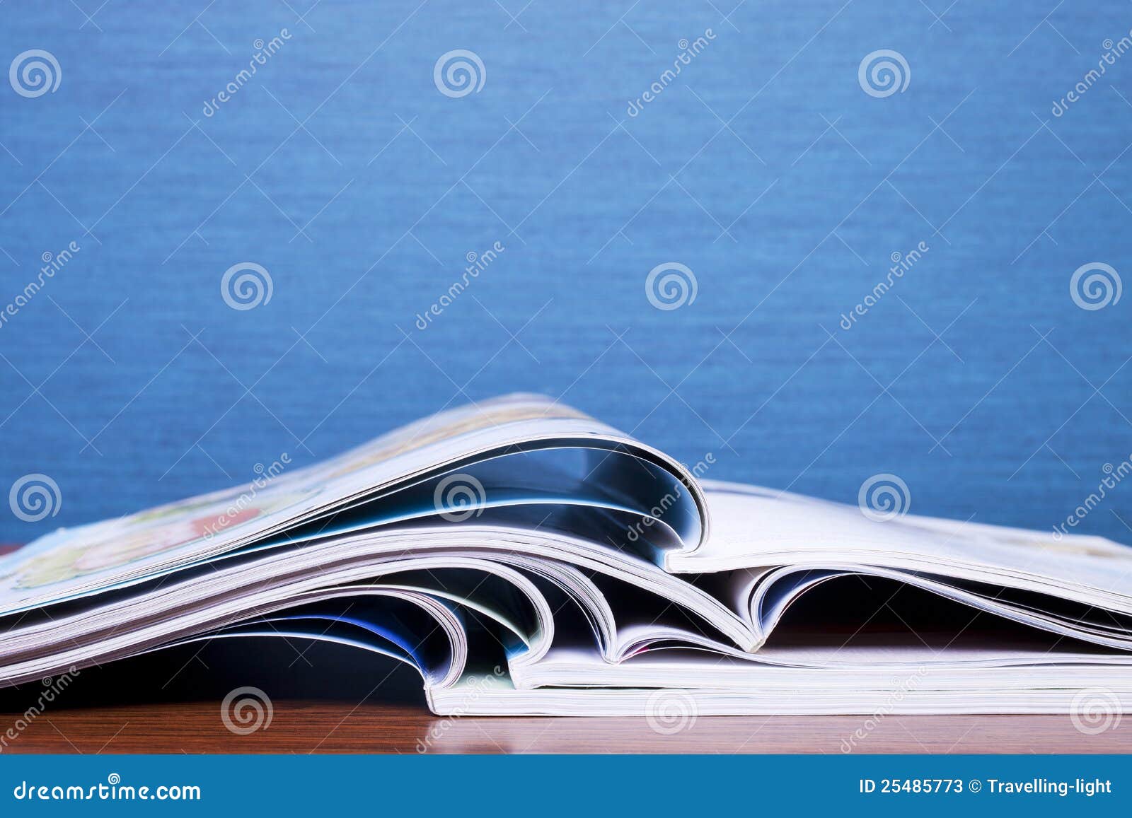 Magazines on Blue Background Stock Image - Image of blue, copy: 25485773