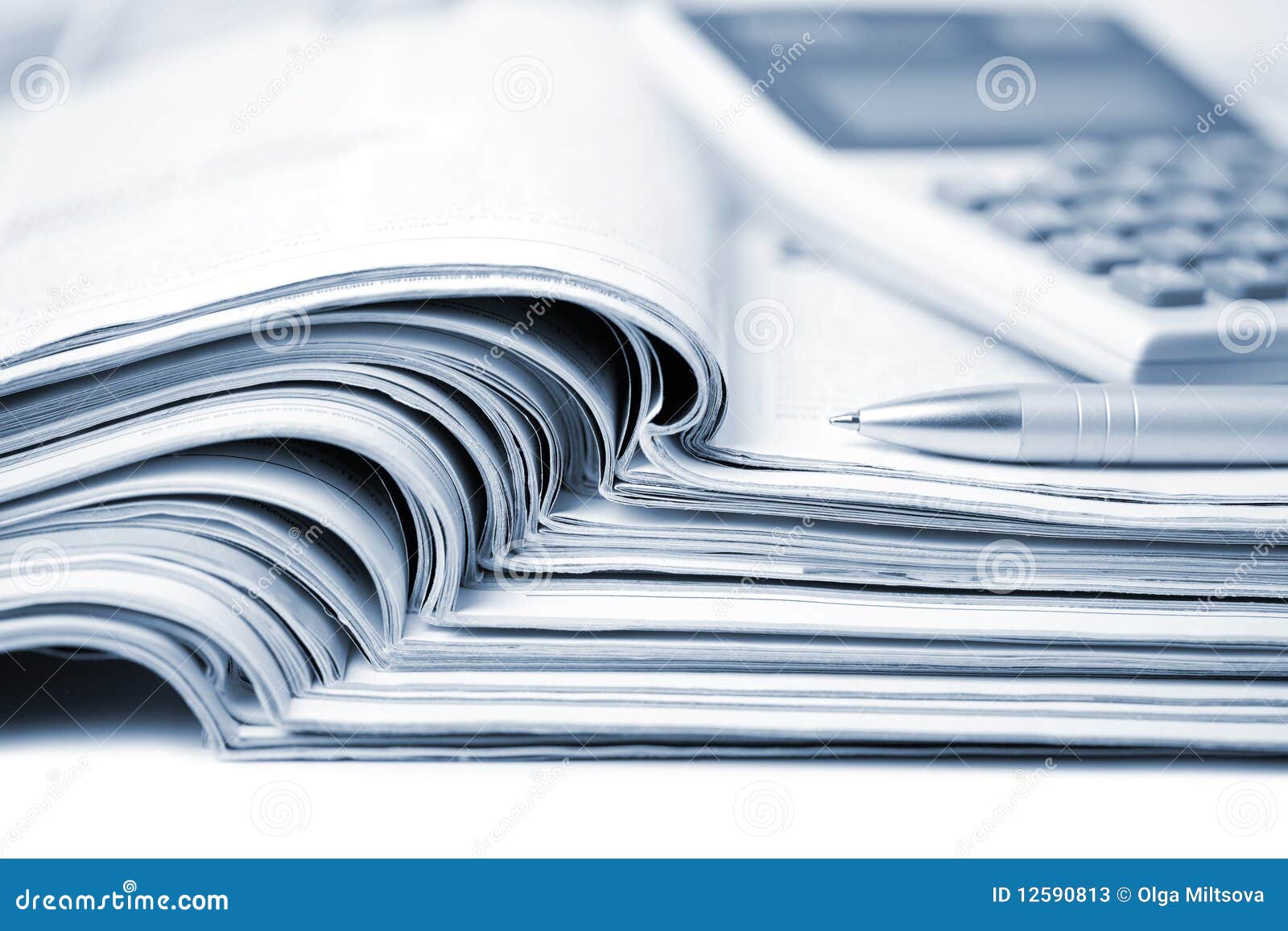 Magazines and Calculator Isolated Stock Image - Image of media, edit ...