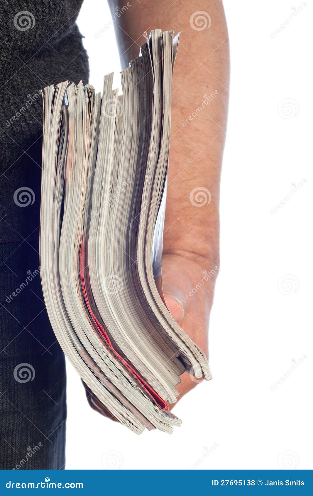 Magazines in hand . stock photo. Image of holding, isolated - 27695138