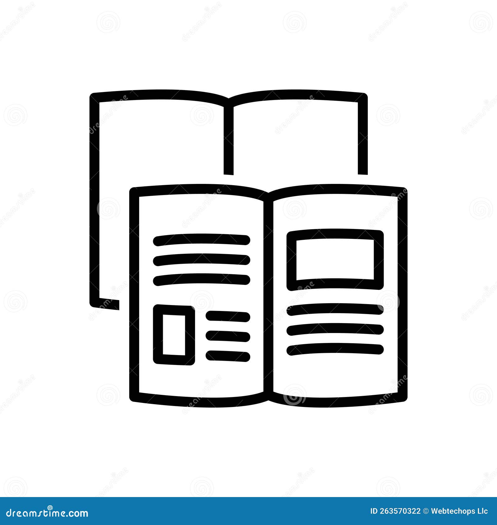 Black Line Icon for Magazines, Periodicals and Journal Stock ...