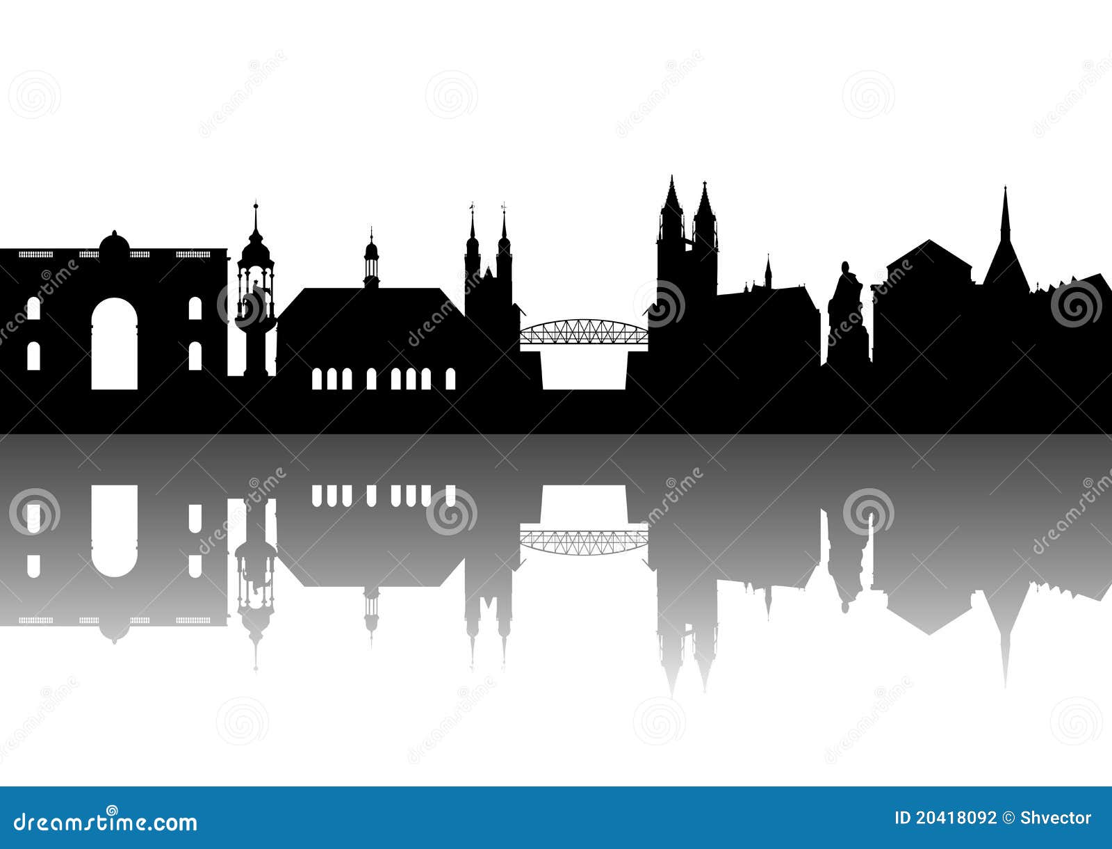 Magdeburg Outline Map Vector Illustration | CartoonDealer.com #335045948