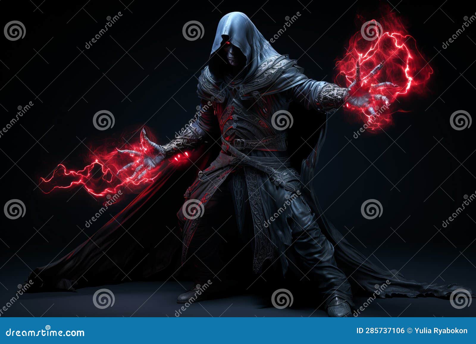 Mage Necromancer Red Fire. Generate Ai Stock Photo | CartoonDealer.com ...