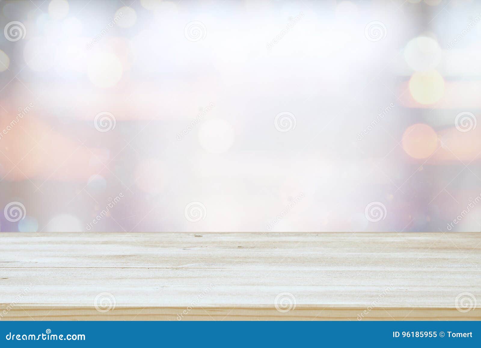 Mage of Wooden Table in Front of Abstract Blurred Window Light ...