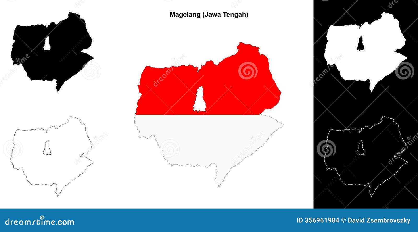 Magelang outline map stock vector. Illustration of empty - 356961984