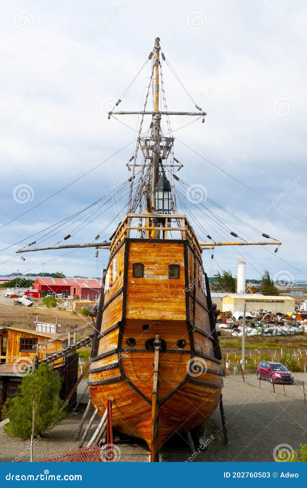 Magellan Replica Ship - Punta Arenas - Chile Stock Photo ...