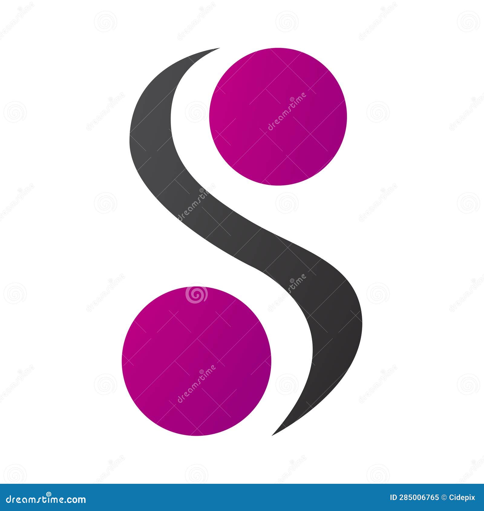 Magenta and Black Letter S Icon with Spheres Stock Vector ...