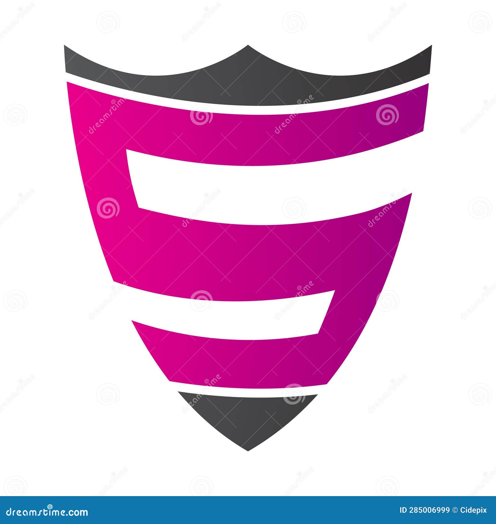 Magenta and Black Shield Shaped Letter S Icon Stock Vector ...
